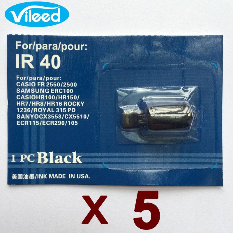 5pcs IR40 Black Ink Roller for Printing Calculator Cash Register Retail ...