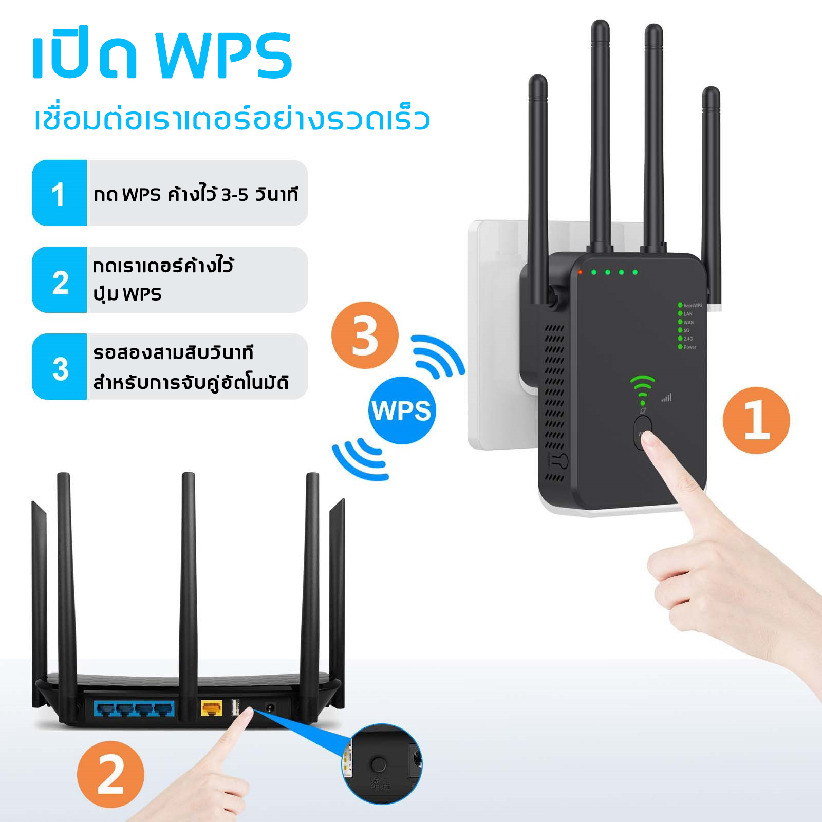 ครอบคลุมสัญญาณ1200ZHIKU ตัวขยายสัญญาณ wifi ตัวรับสัญญาณ wifi ขยายสัญญาณ 4 ตัวมีความเข้มแข็ง ...
