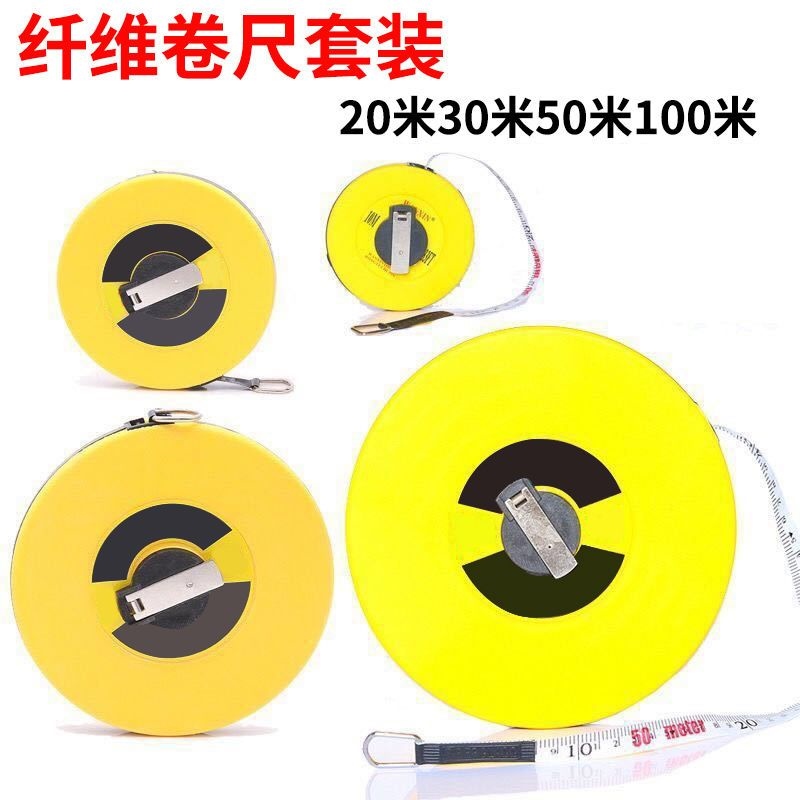 Fiber tape measure 100 m 50 meters 30 m 20 m steel tape flexible rule ...