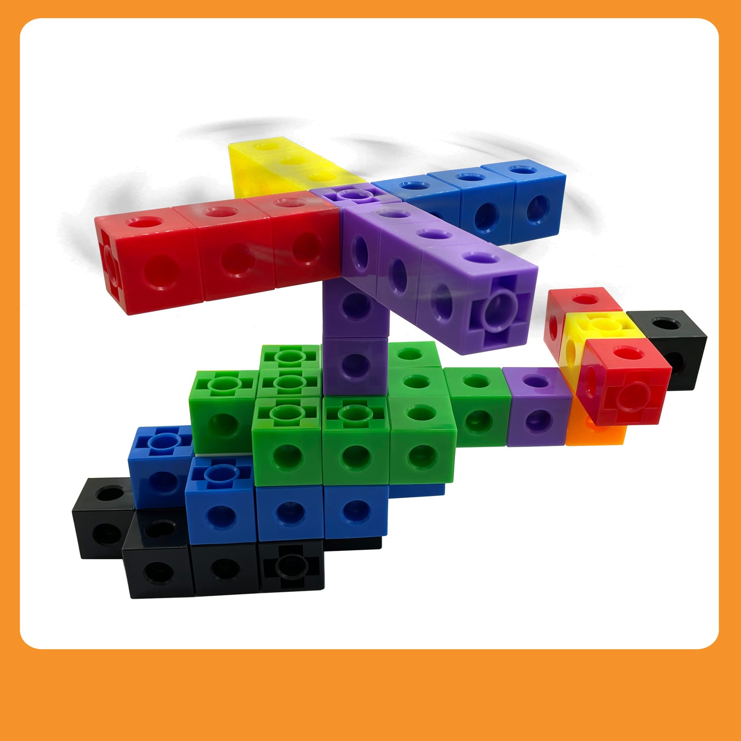 Math Toys Cubes Homeschool Early Educational Stacked Multilink Linking ...