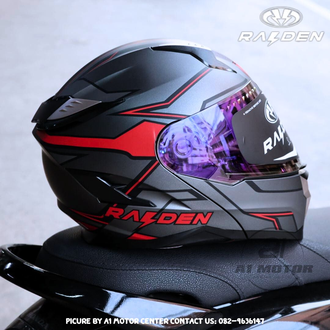 หมวกกันน็อคยกคาง (Flip Up) RAIDEN DEFENCE กระจก 2 ชั้น ไซส์ M L XL - A1 ...