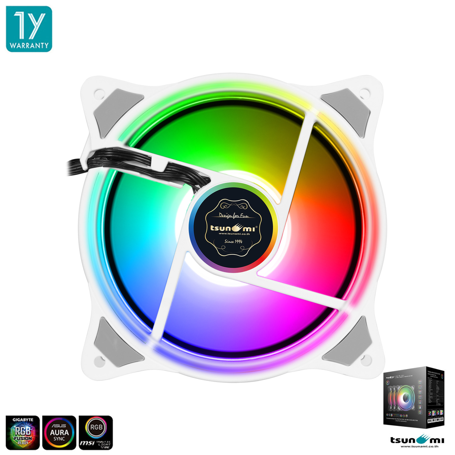 พัดลมระบายความร้อน Tsunami Protector 1265W ARGB 12CM Multi-Functional ...