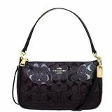 COACH F56518 TOP HANDLE POUCH IN SIGNATURE DEBOSSED PATENT LEATHER ...