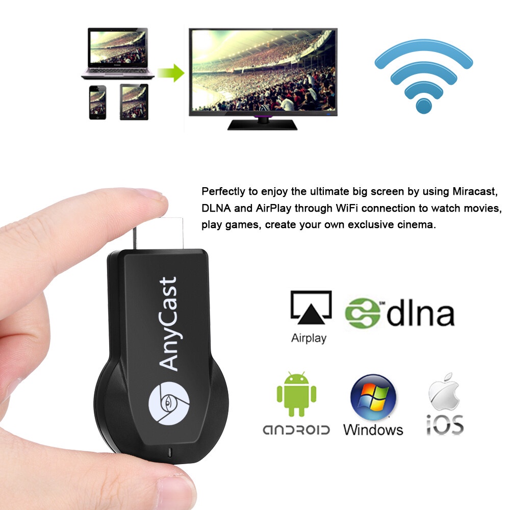 【จัดส่งที่รวดเร็ว】Anycast M2/M4/M9 Plus รุ่นใหม่ล่าสุดHDMI WIFI Display ...