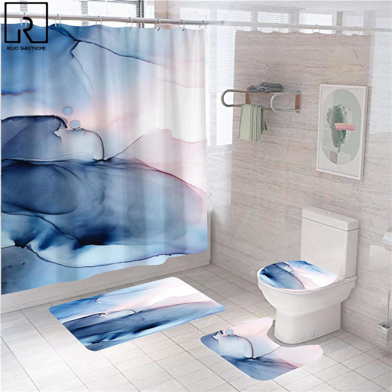 Green Gold Bathroom Curtain Marble Bath Screen Shower Curtains ...