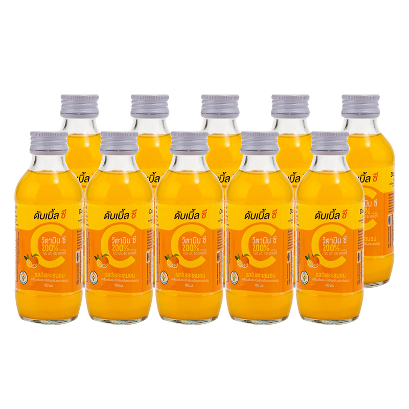 ส่งฟรี ดับเบิ้ลซี เครื่องดื่มวิตามินซี รสเลมอนและมะนาว 160 มล. x 10 ขวด ...