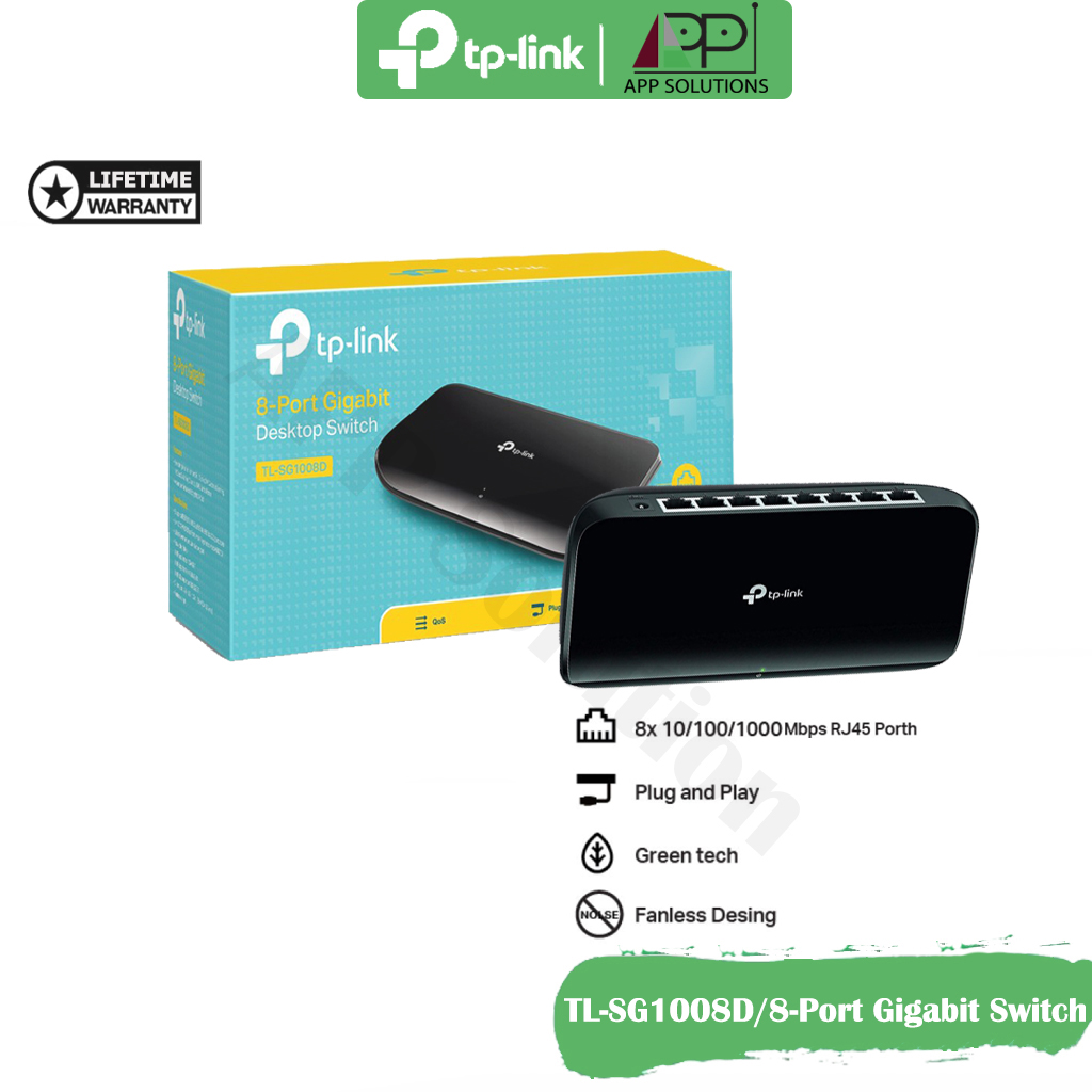 TP-LINK Switch(สวิตซ์ฮับ)Gigabit 8 Port รุ่นSG1008D(สินค้ารับประกัน ...
