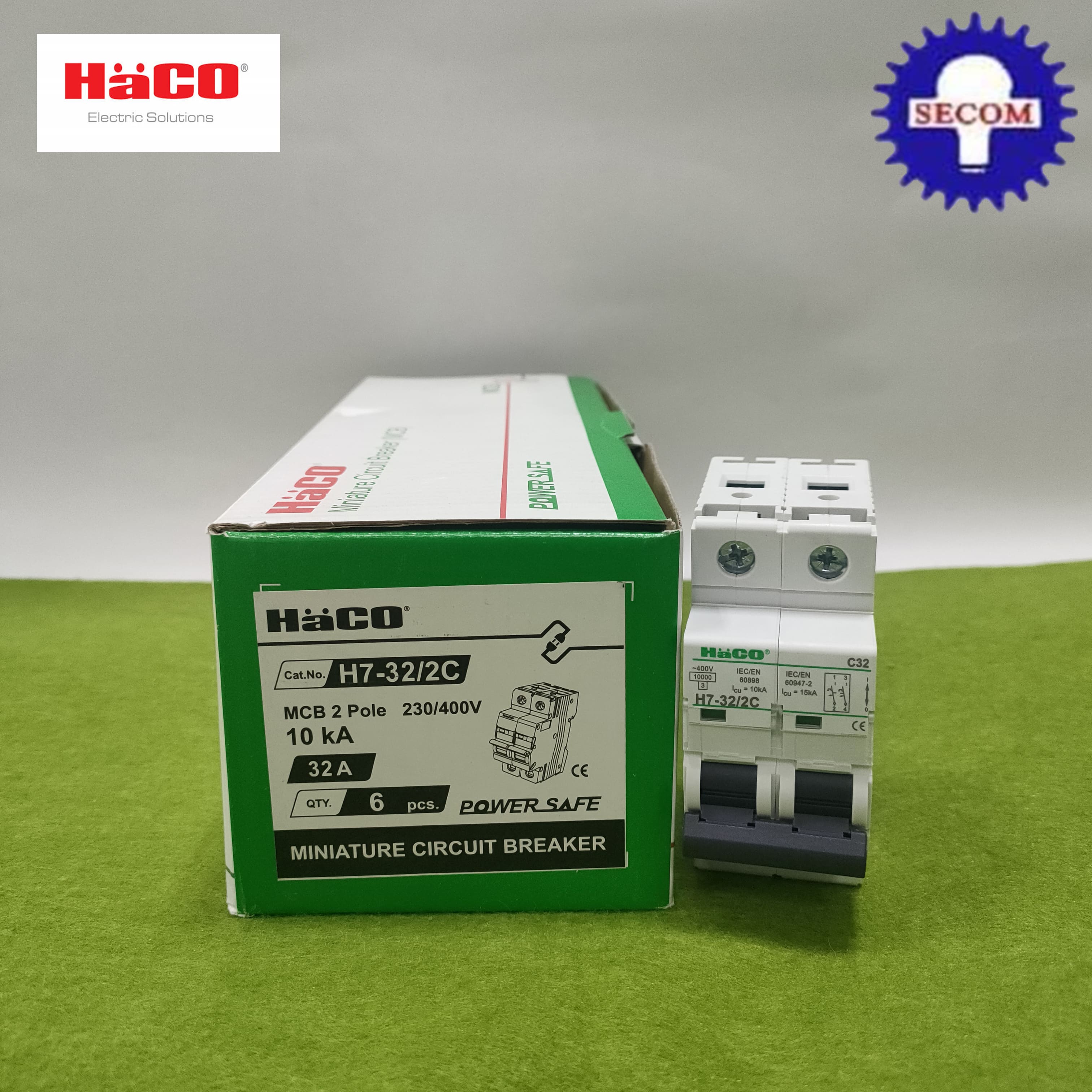 ลูกเซอร์กิต HACO MCB 2P 32A 230/400V Miniature Circuit Breaker HACO 2P ...
