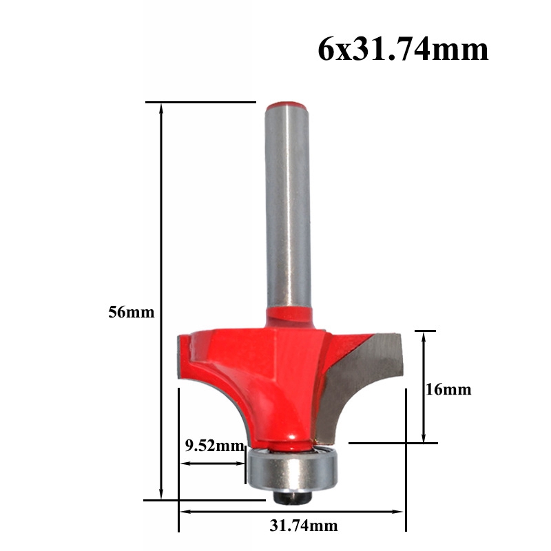 5Pcs 6mm Shank Corner Round Over Router Bit with Bearing Cleaning Flush ...