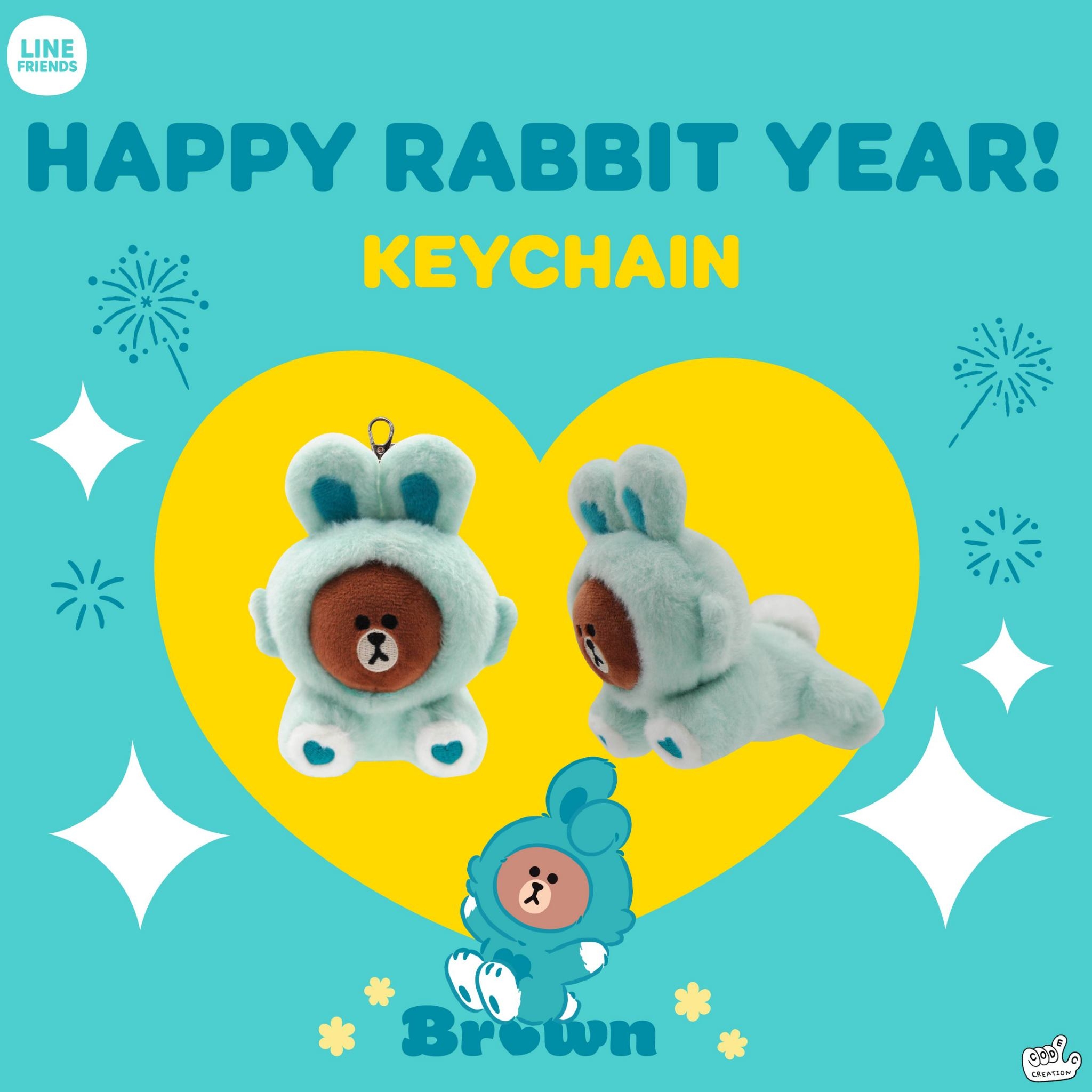 Line Friends Rabbit Lying Keychain | Lazada.co.th