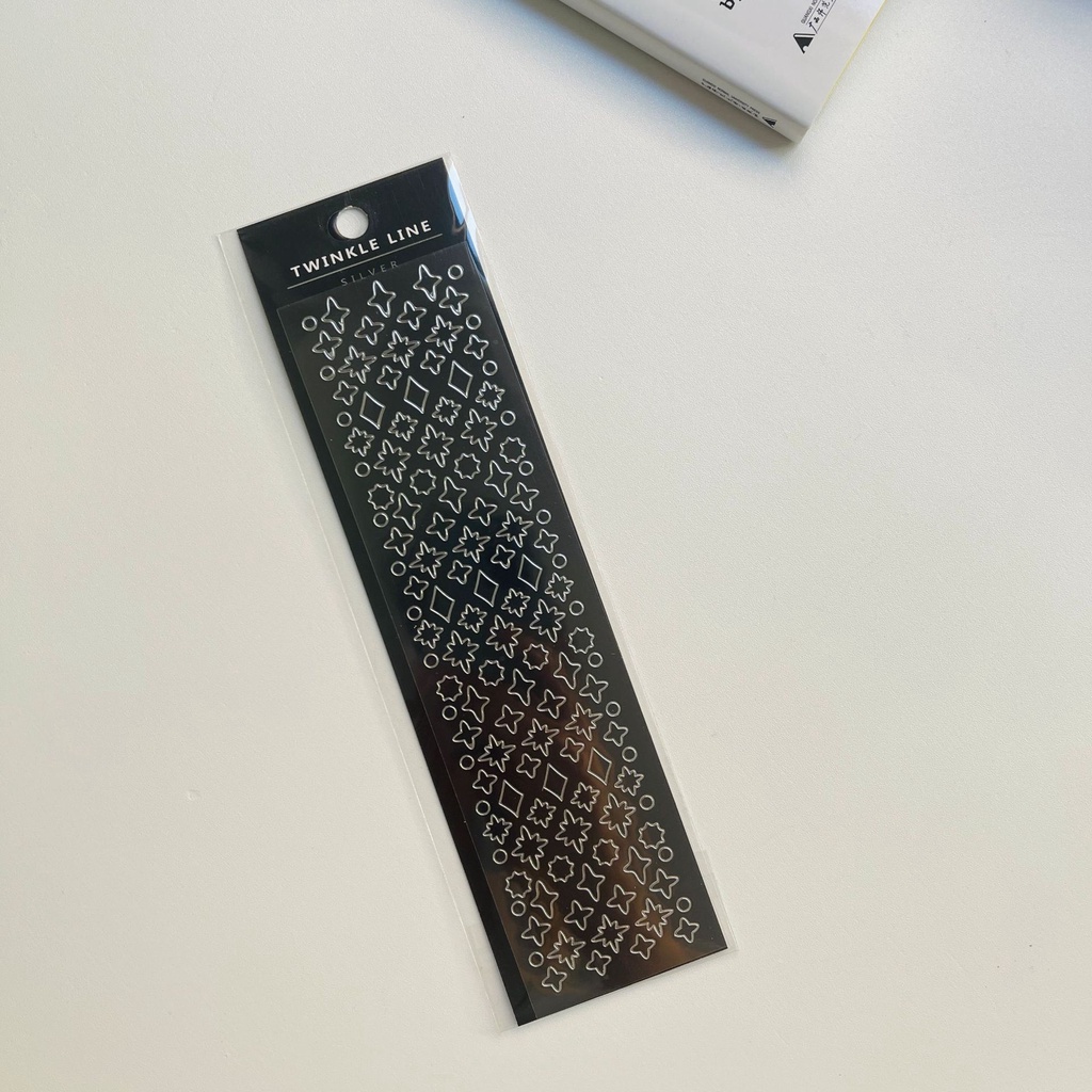 Korean Ins Hot Stamping Silver Five-pointed Star Playing Cards Sticker ...