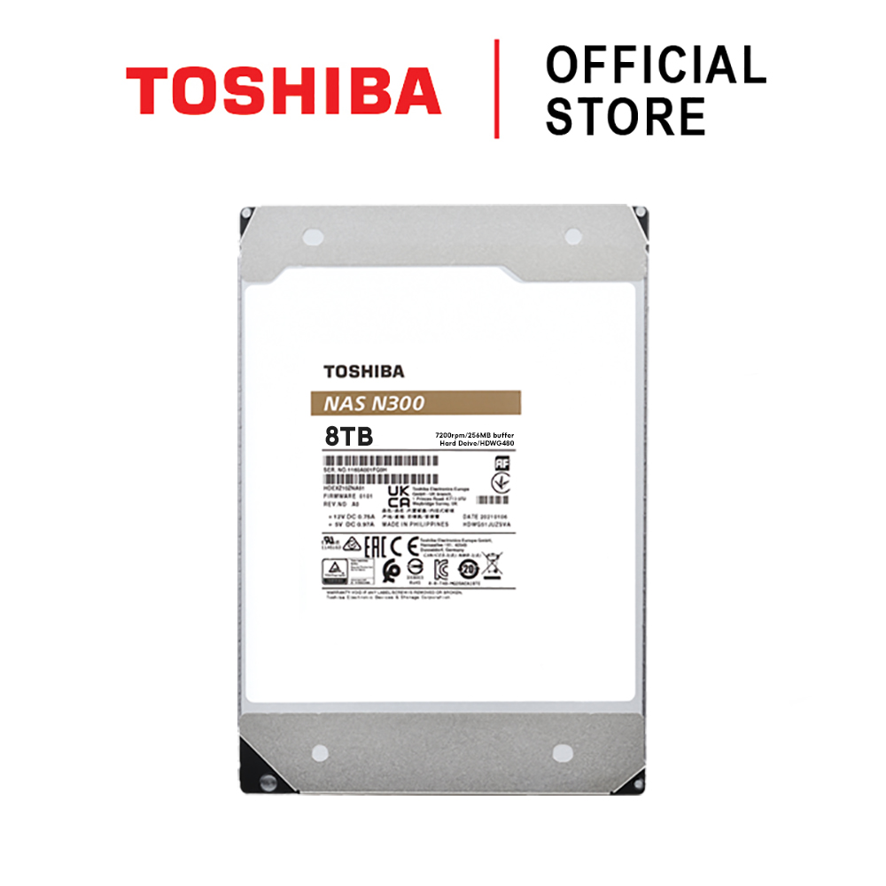 Toshiba NAS HDD (8TB) 3.5" SATA 3.5 รุ่น (N300) HDWG480 :7200RPM C/B 256 MB Internal Harddisk ...