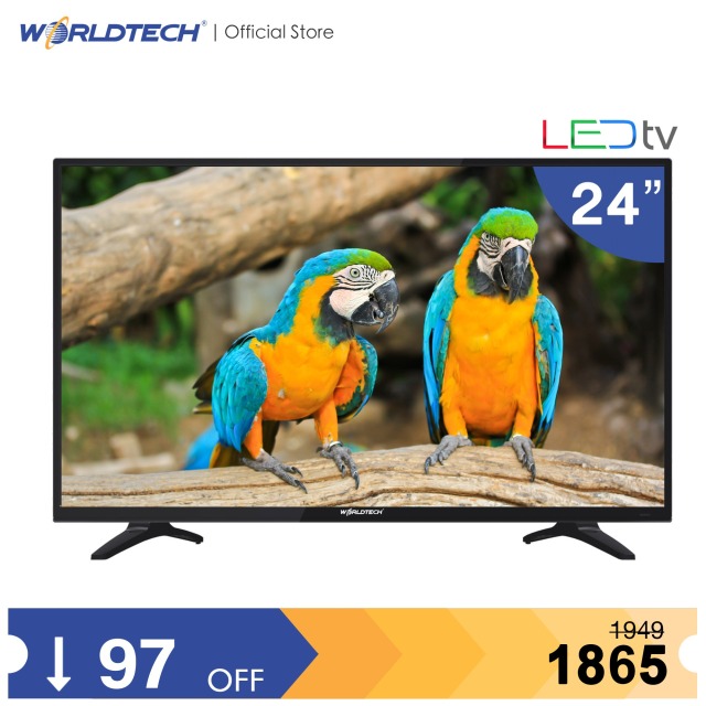 Worldtech 24 นิ้ว LED TV อนาลอค ทีวี HD Ready ฟรี สาย HDMI (1xUSB ...