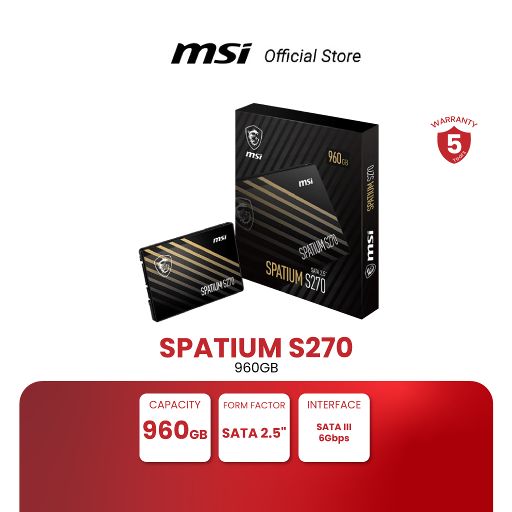 MSI SPATIUM S270 SATA 2.5" | 120GB | 240GB | 480GB | 960GB | SATA III ...