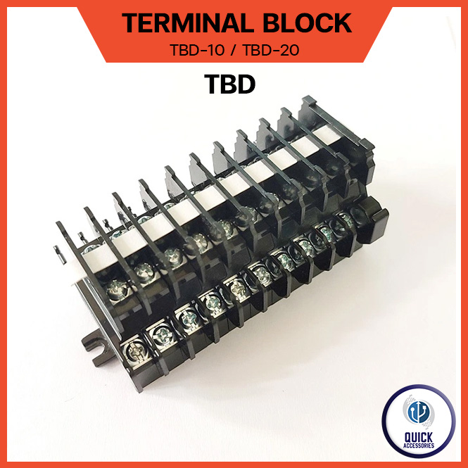 TBD 10 20 Terminal Block เทอร์มินอล 2ชั้น พร้อมฝาปิด ขนาด 10A 20A 600V 2ชั้น | Lazada.co.th