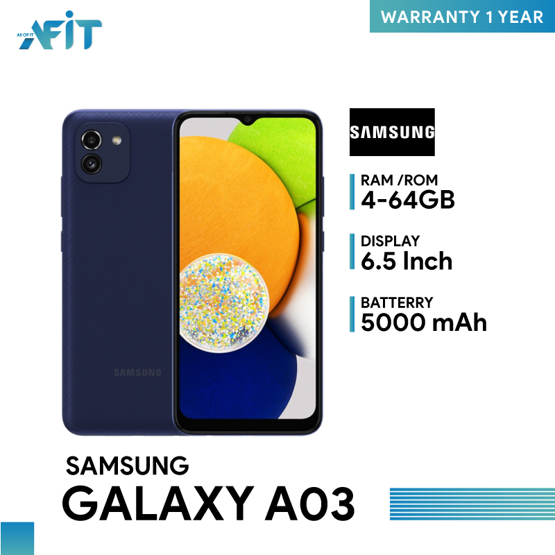 แถมเคส+ฟิล์ม Samsung Galaxy A03 (3+32GB)(4+64GB) Infinity-V Display จอ ...