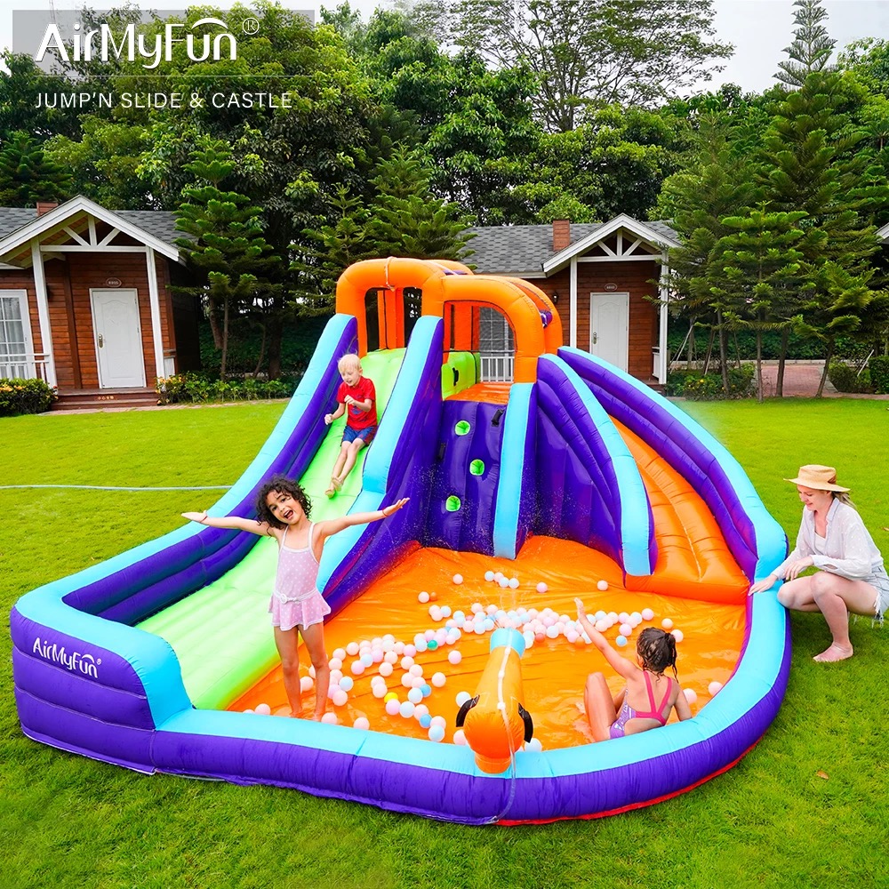Double slide inflatable castle indoor playground inflatable slide ...