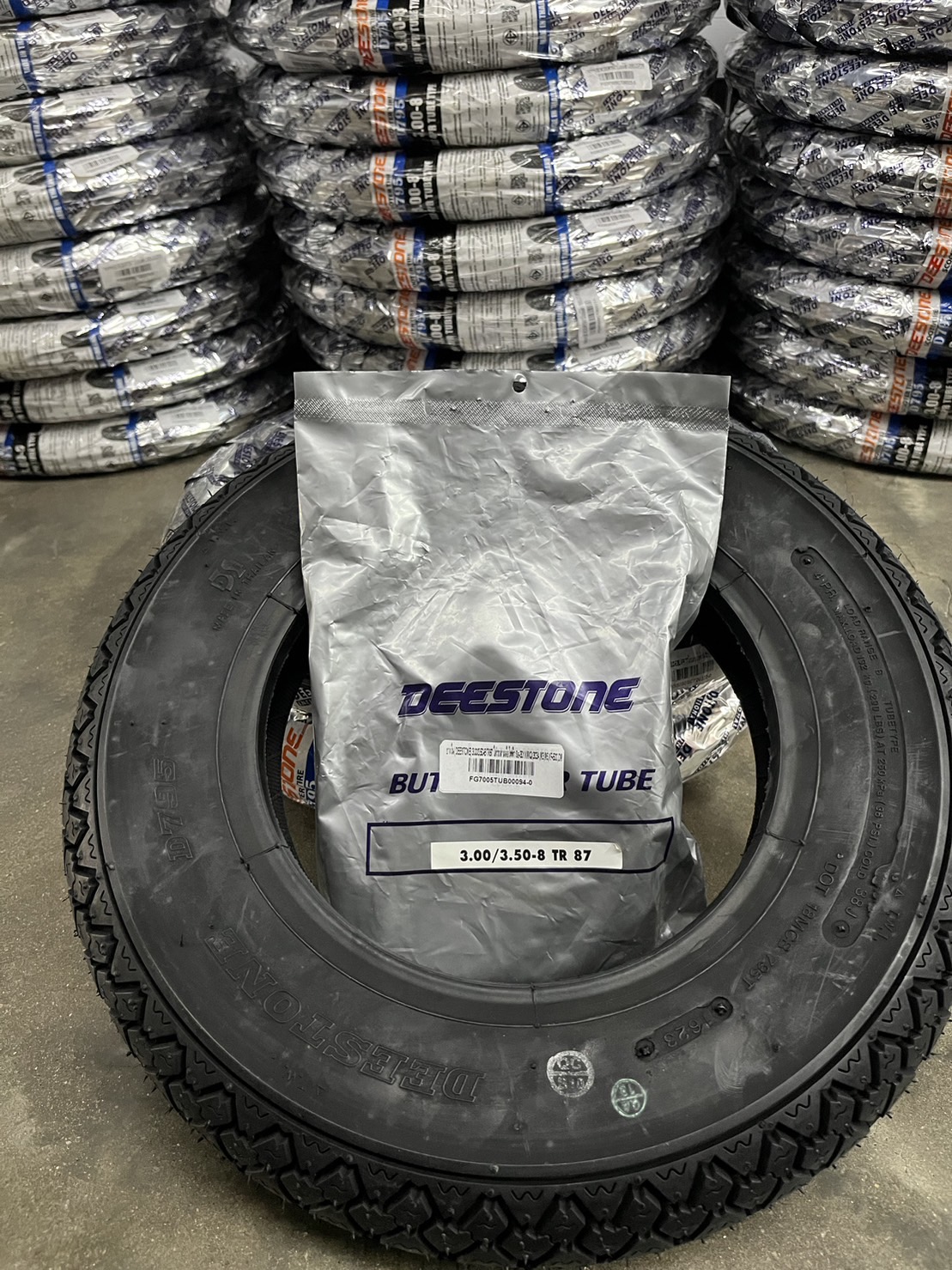 ยางนอกและยางใน (DEESTONE) 3.003.50-8 38J 4PR D795 E4 TT DS ใส่รถสามล้อ ...