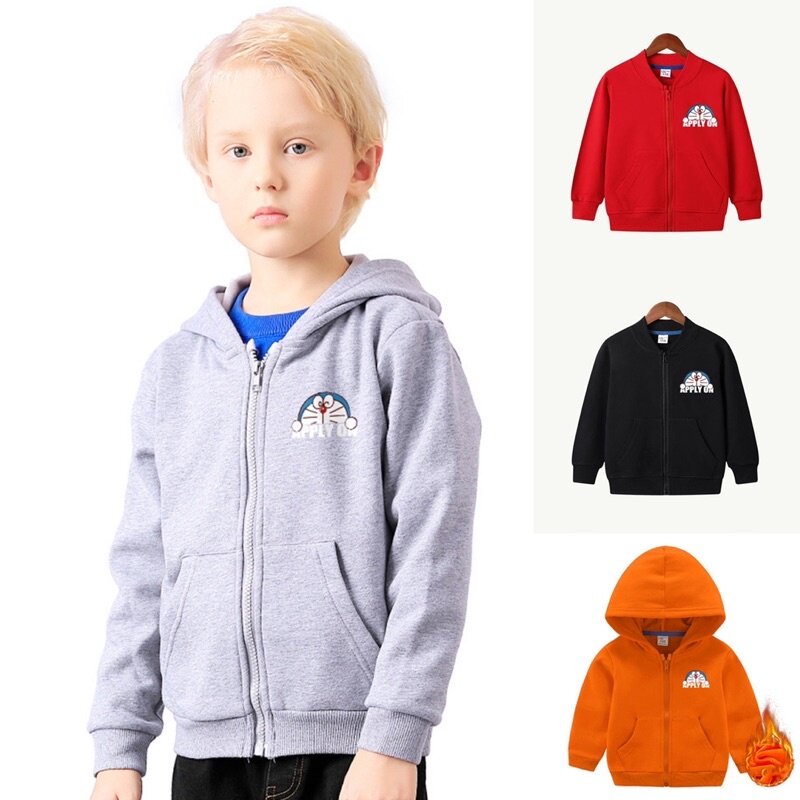 เสื้อกันหนาวเด็ก รอบอก 36 นิ้ว เสื้อคลุมเด็ก ลายโดเรม่อน มีฮู้ด FF0300 ...