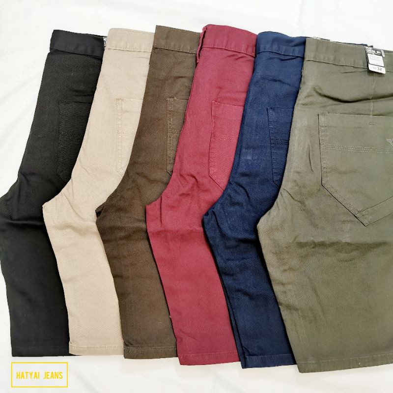 กางเกงขาสั้น สีพื้น ผ้าสี R039 Micro Jeans Size 28 42 มีไซร์ใหญ่