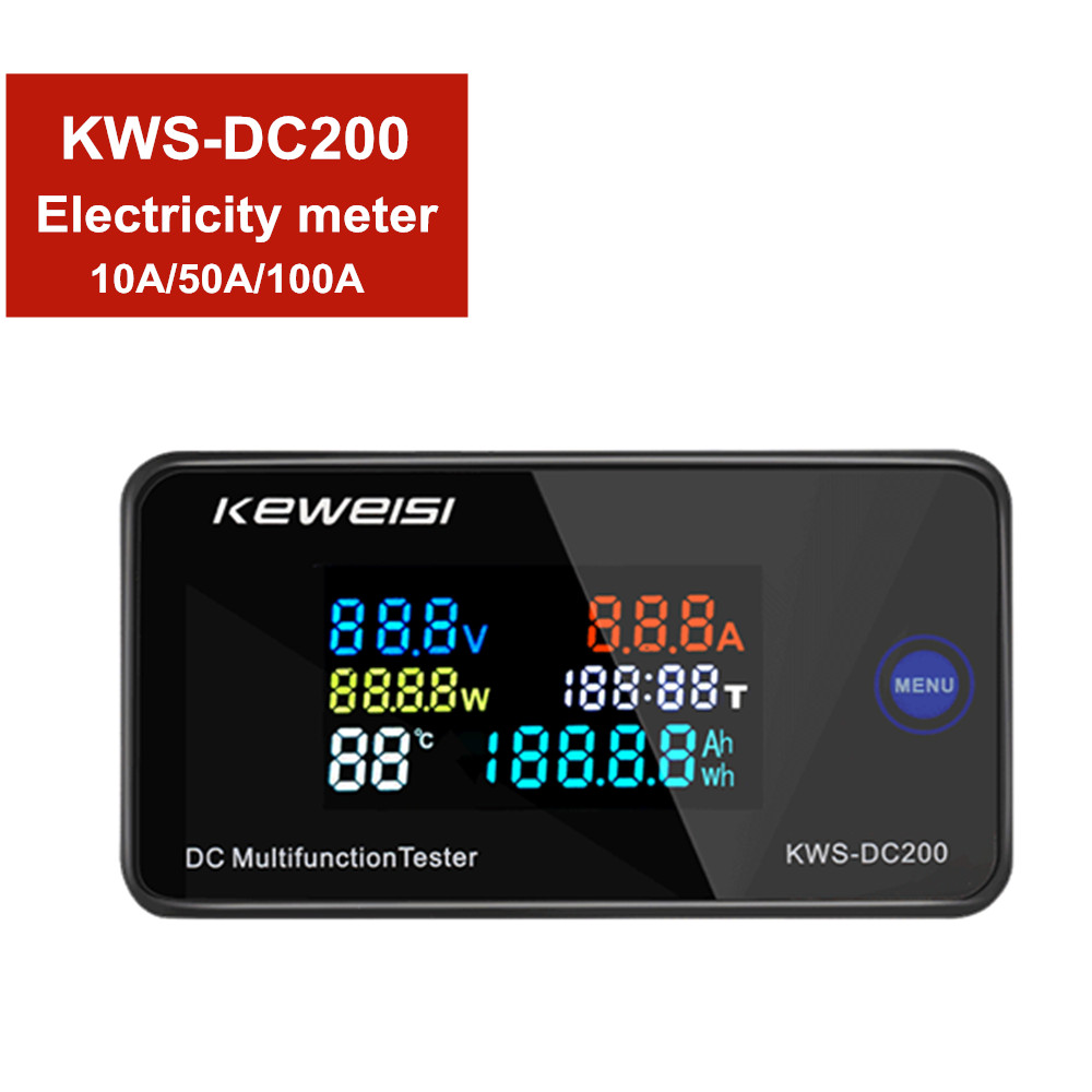 KWS DC-200 Voltmeter Ammeter KWS Power Energy Meter DC 0-200V LED AC ...