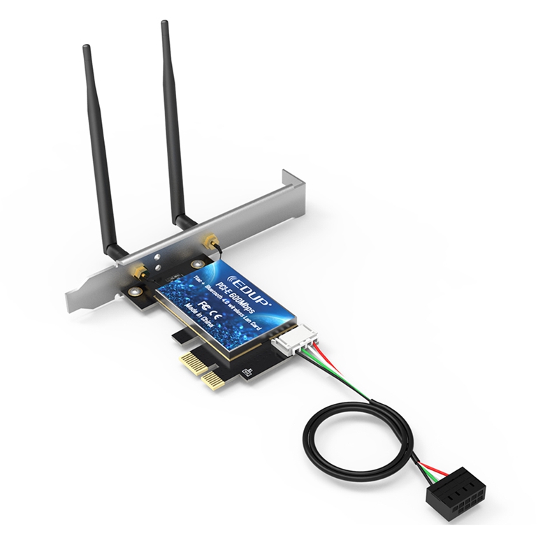 EDUP PCI-E 600Mbps WiFi Card Bluetooth 4.0 Adapter 2.4GHz/5GHz Dual ...