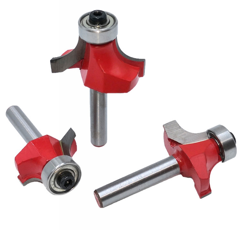 5Pcs 6mm Shank Corner Round Over Router Bit with Bearing Cleaning Flush ...