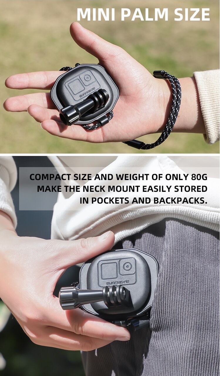 Sunnylife Magnetic Action Camera Neck Mount Chest Body Camera Necklace ...