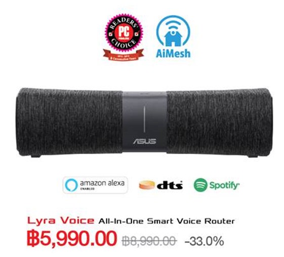 ASUS LYRA VOICE All-In-One Smart Voice Router – AC2200 Tri-Band AiMesh ...