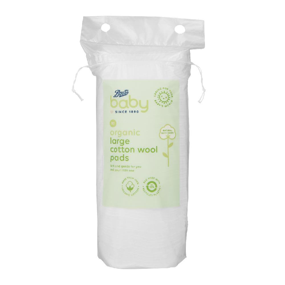 Boots Baby Organic Large Cotton Wool Pads 80 Pcs บู๊ทส์ เบบี้ ออร์แกนิค ...