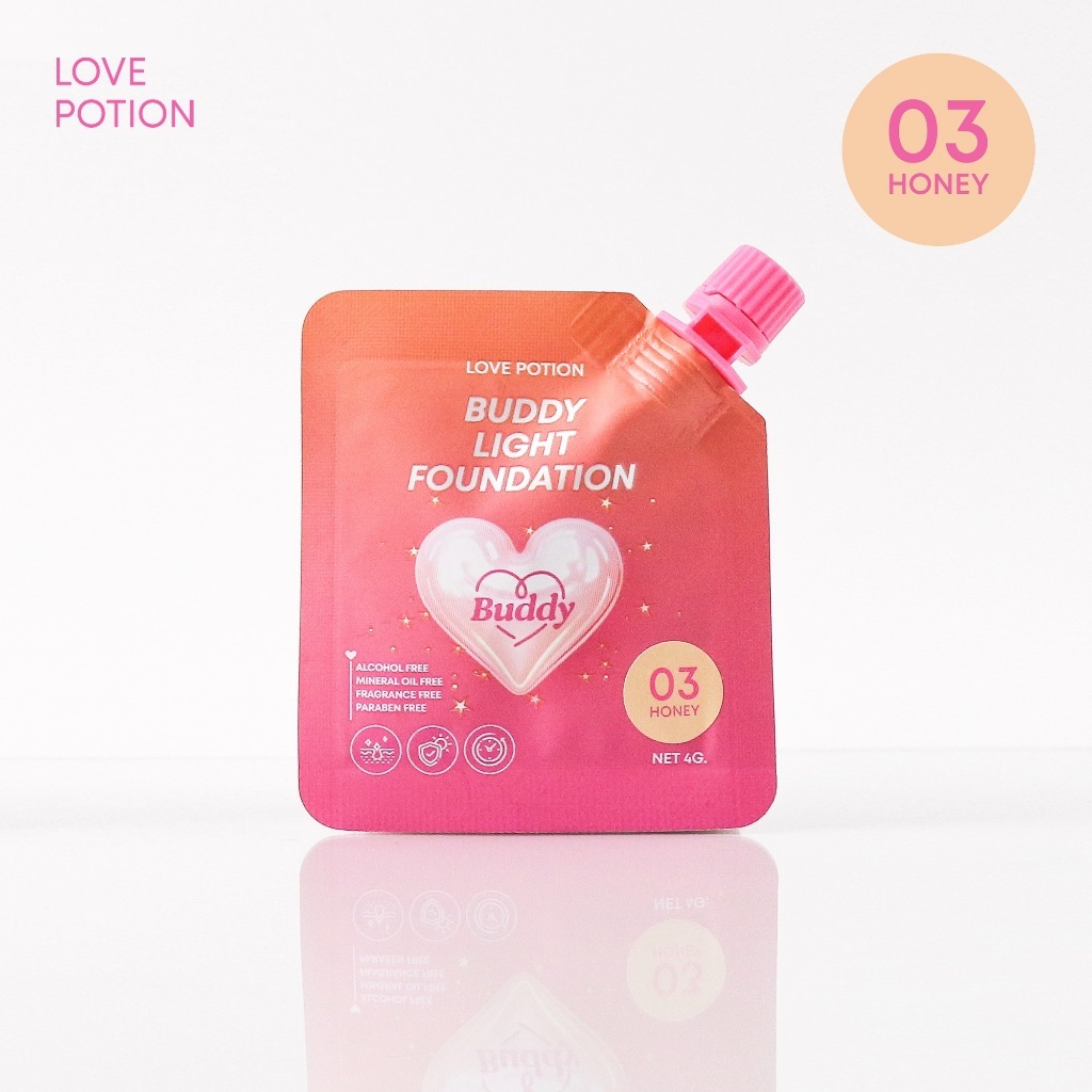 LovePotion Buddy Light Foundation แบบซอง (4g) เลิฟโพชั่น รองพื้นบัดดี้ ...