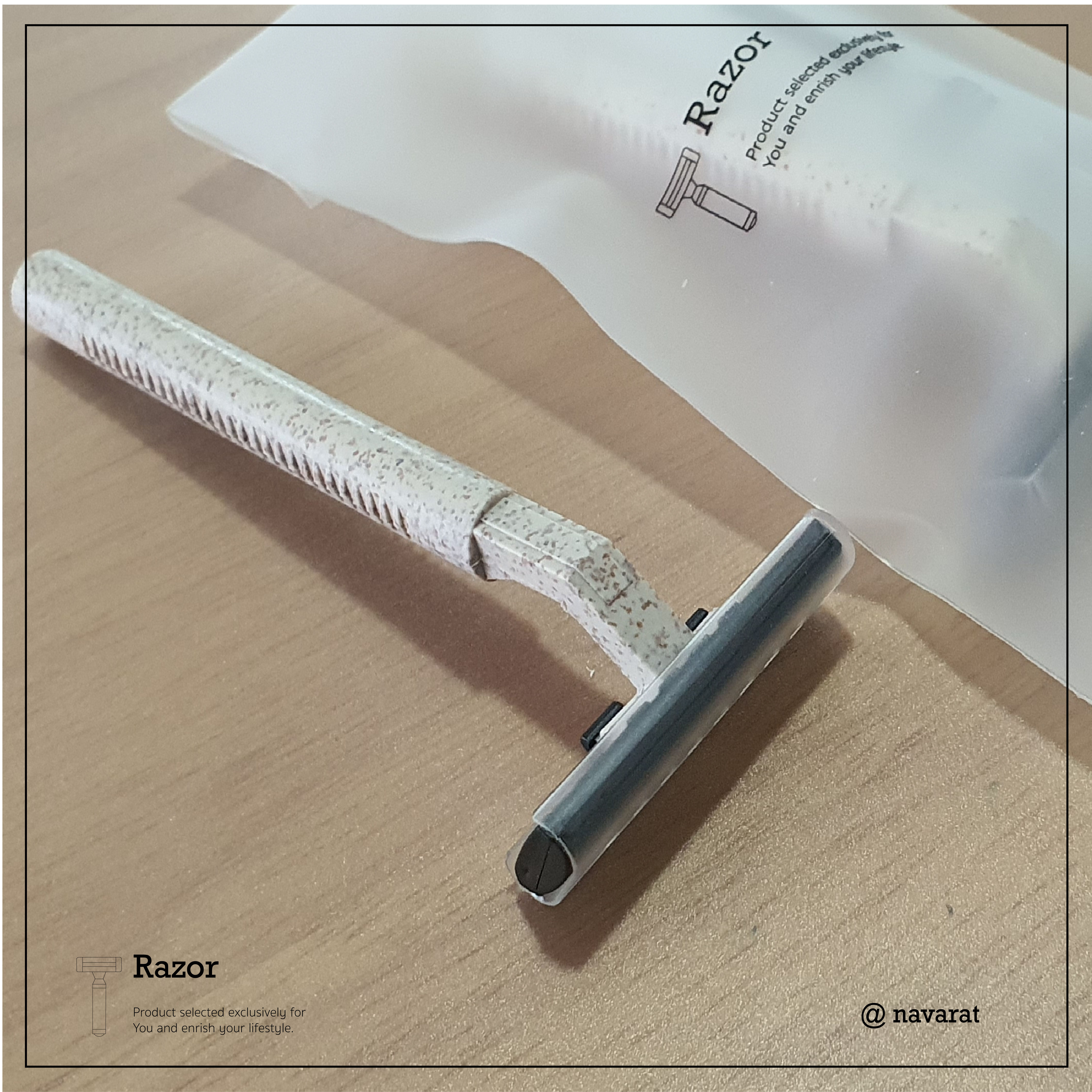 Razor มีดโกนหนวด [ตัวด้ามผลิตจากฟางข้าว] บรรจุถุงพร้อมใช้ สำหรับโรงแรม ...