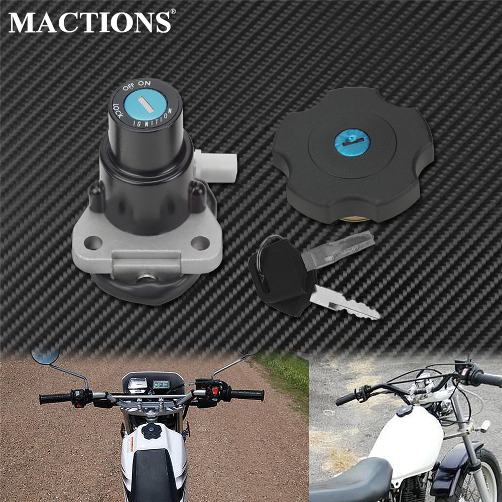 Motorcycle Fuel Gas Tank Cap Cover Ignition Switch Seat Lock Key Kit ...