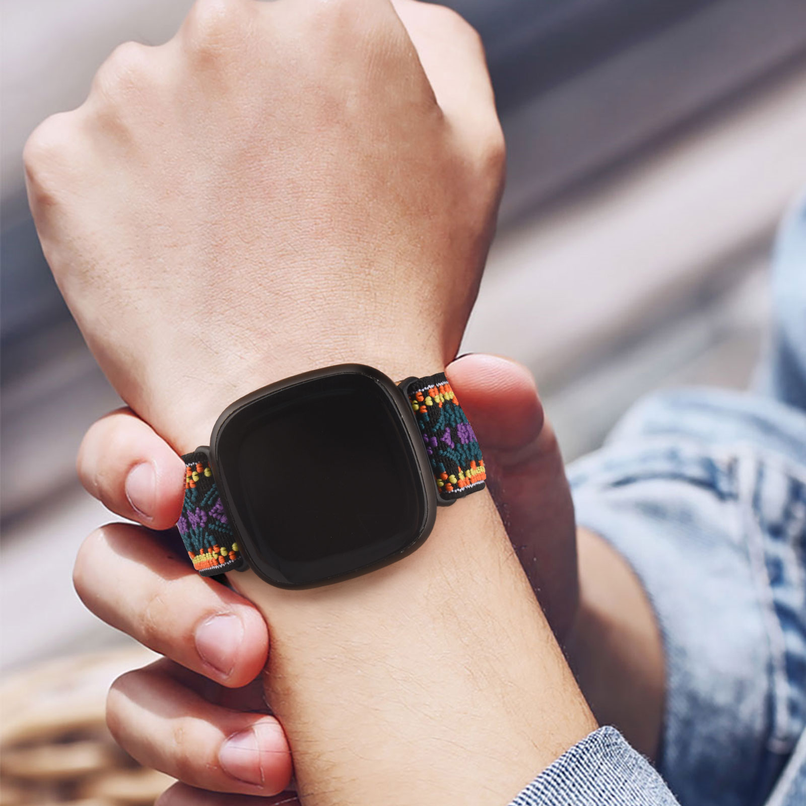 Elastic Woven Loop Strap for Fitbit Versa 3 2 Versa Lite Band ...