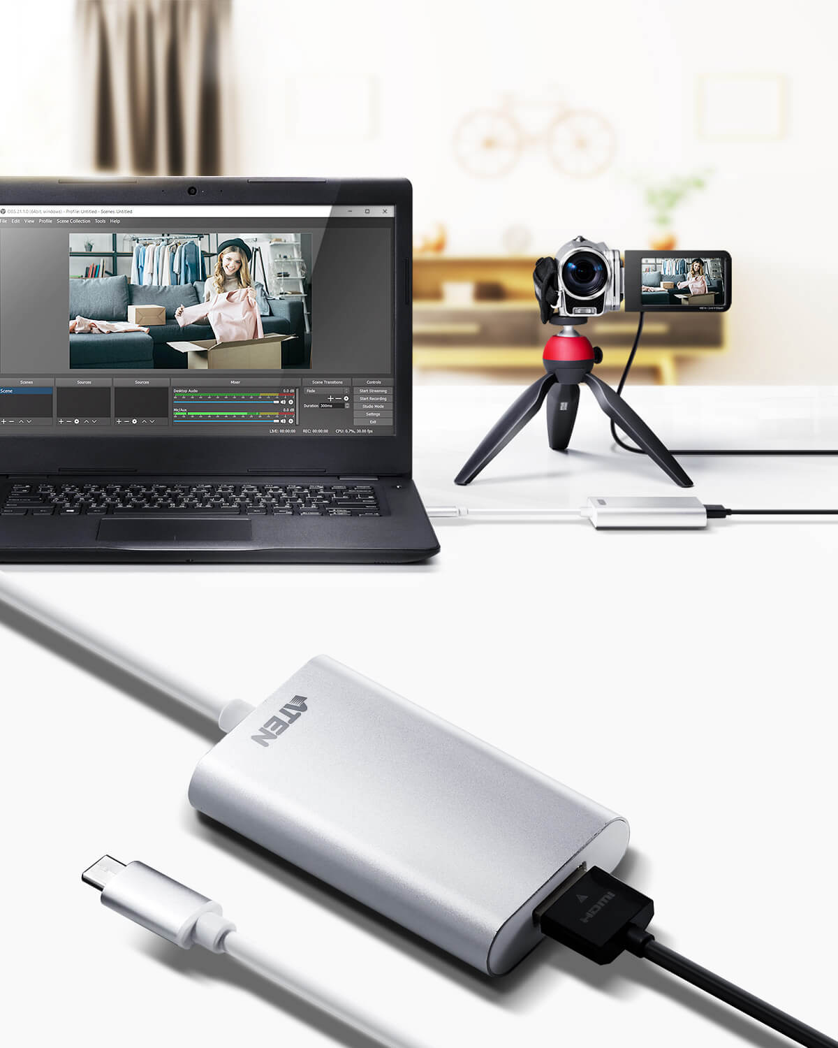 HDMI to USB-C UVC Video Capture Card บันทึก สตรีมวิดีโอ 1080P ไม่ต้องลง ...
