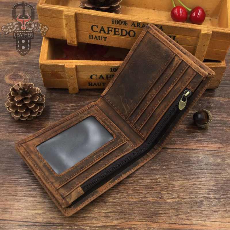 หนังแท้100 ส่งฟรี กระเป๋าสตางค์ผู้ชาย หนังนูบัค GT-8056R ใบสั้น สี ...