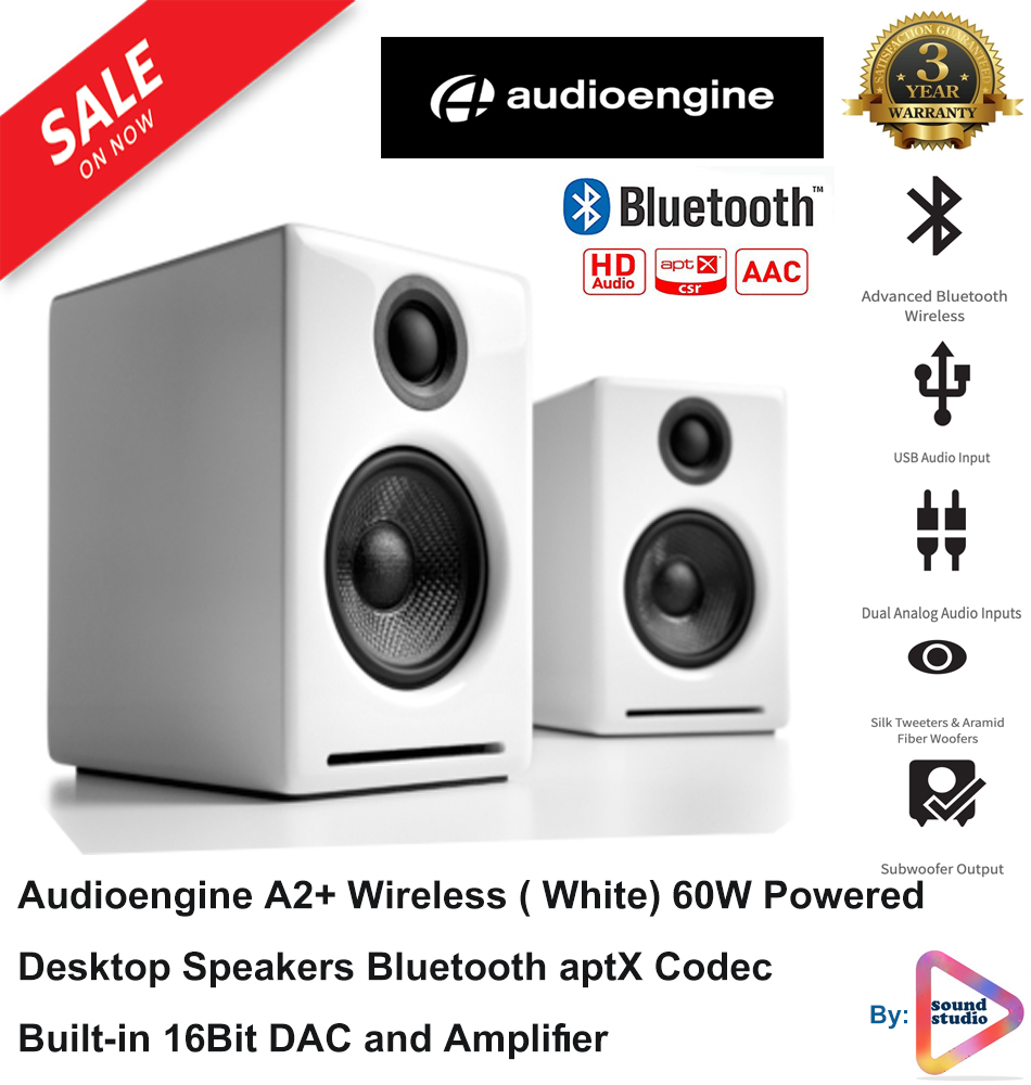 Audioengine A2+ Wireless 60W Powered Desktop Speakers, Bluetooth aptX ...