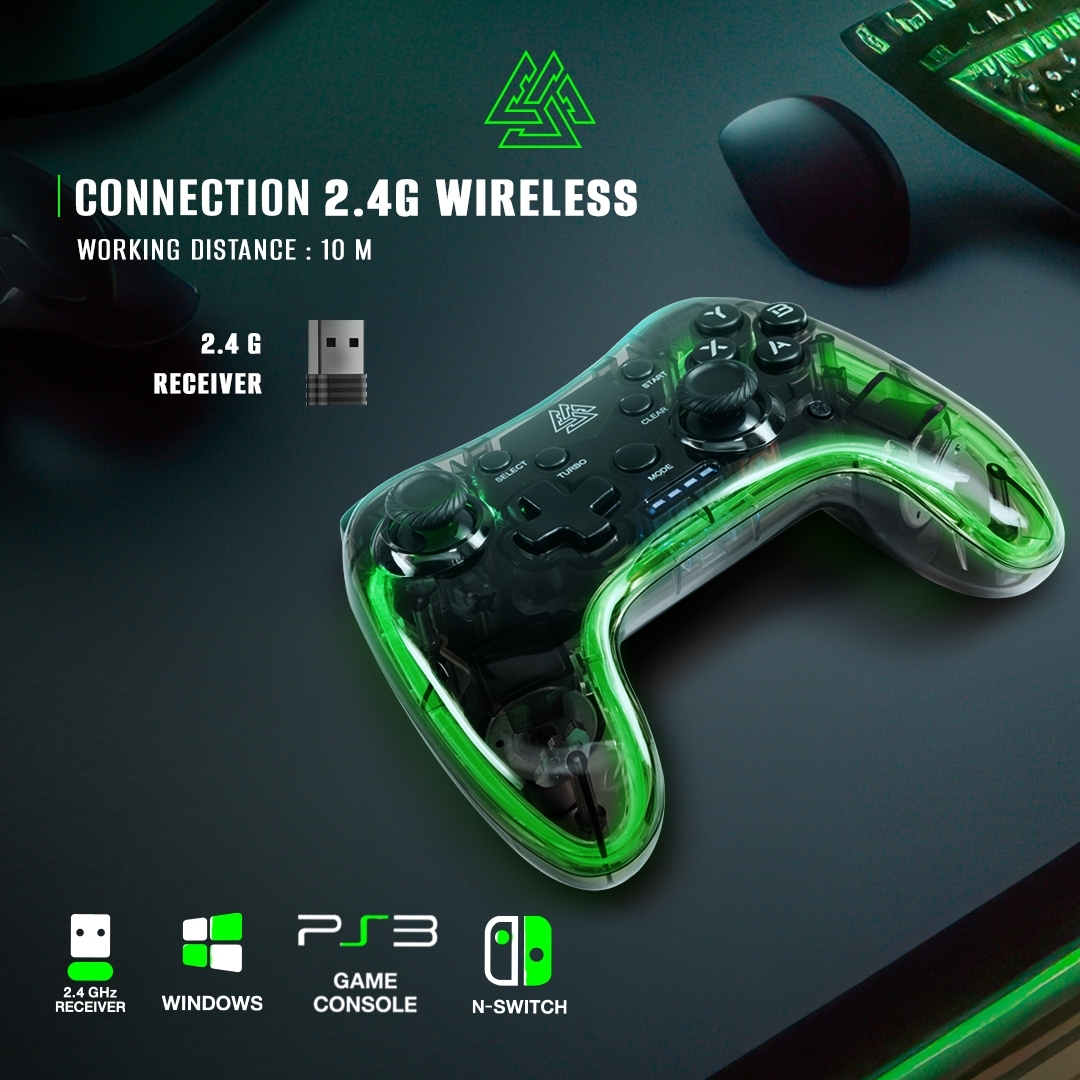 จอยเกมมิ่ง EGA TYPE J2 Wireless 2.4G ไฟ RGB 10 สี สามารถปิดไฟได้ สินค้า ...