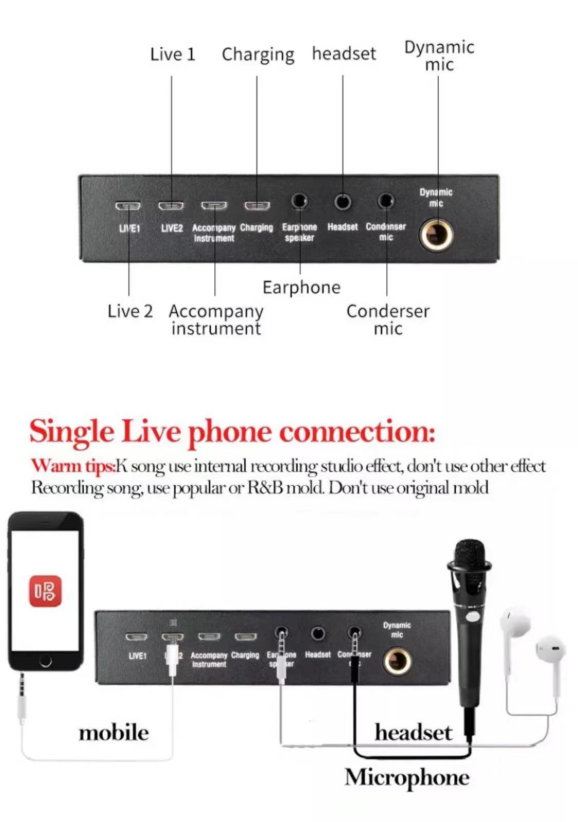V8 V8S Audio Live Sound Card for Phone Computer USB Headset Microphone ...