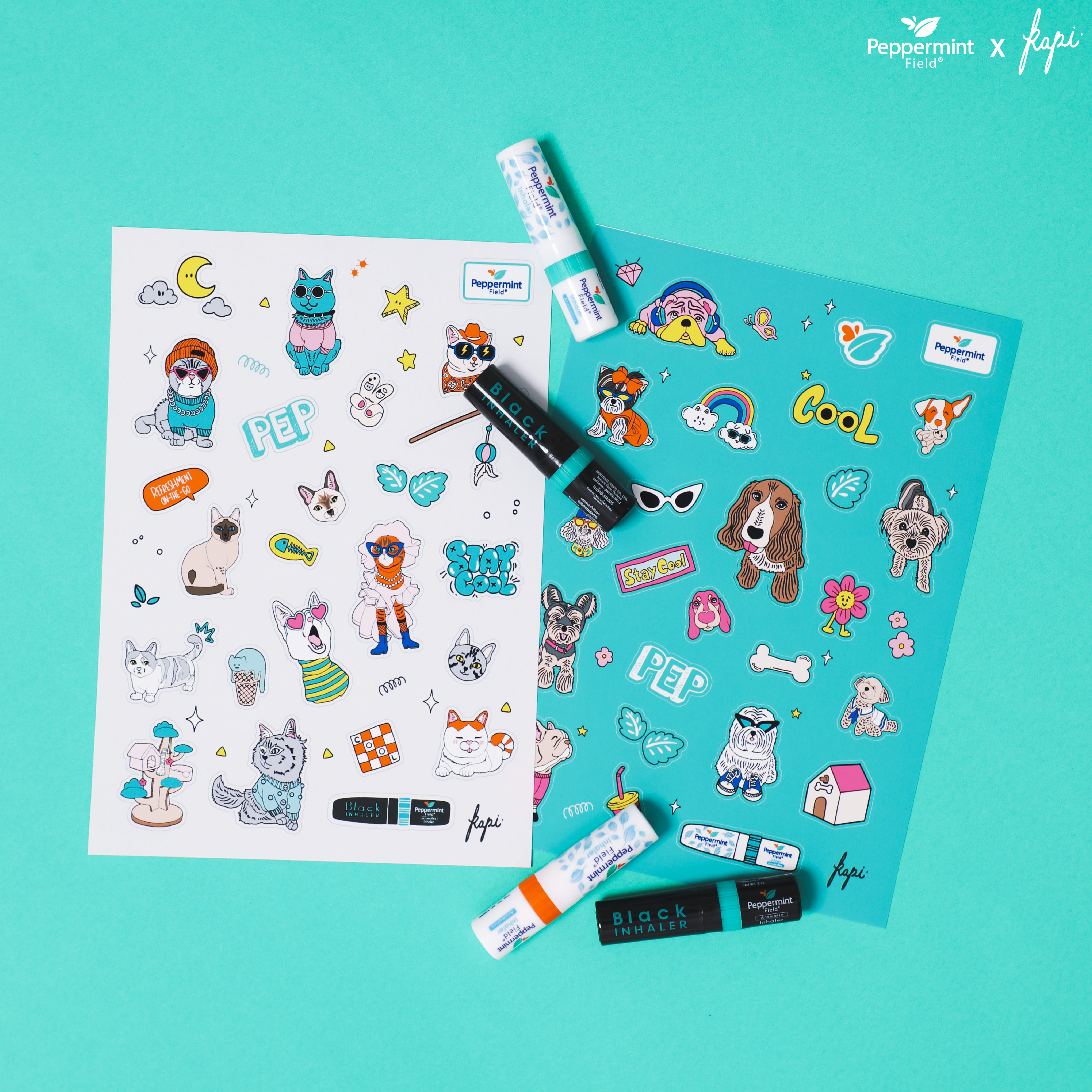 PEP x KAPI Pep And Paws Stickers เซตยาดมเป๊ปเปอร์มิ้นท์ ฟิลด์ พร้อม ...