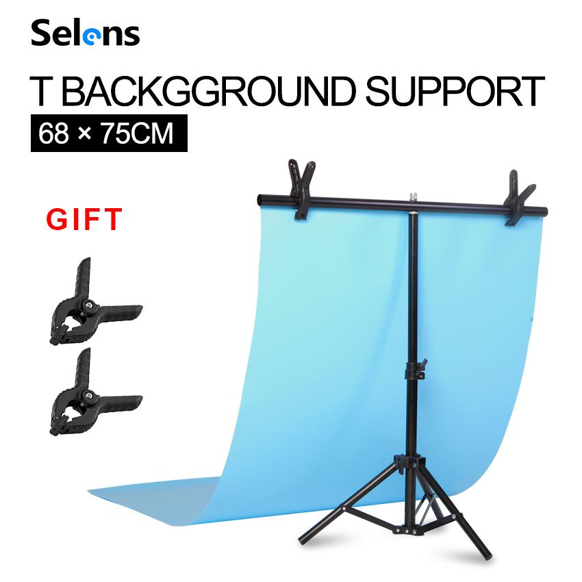 Selens 30 Inch Retractable Portable T-shape Support Stand with Bracket ...