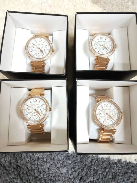 นาฬิกา MICHAEL KORS Parker Chronograph Rose Gold-Tone Ladies Watch # ...
