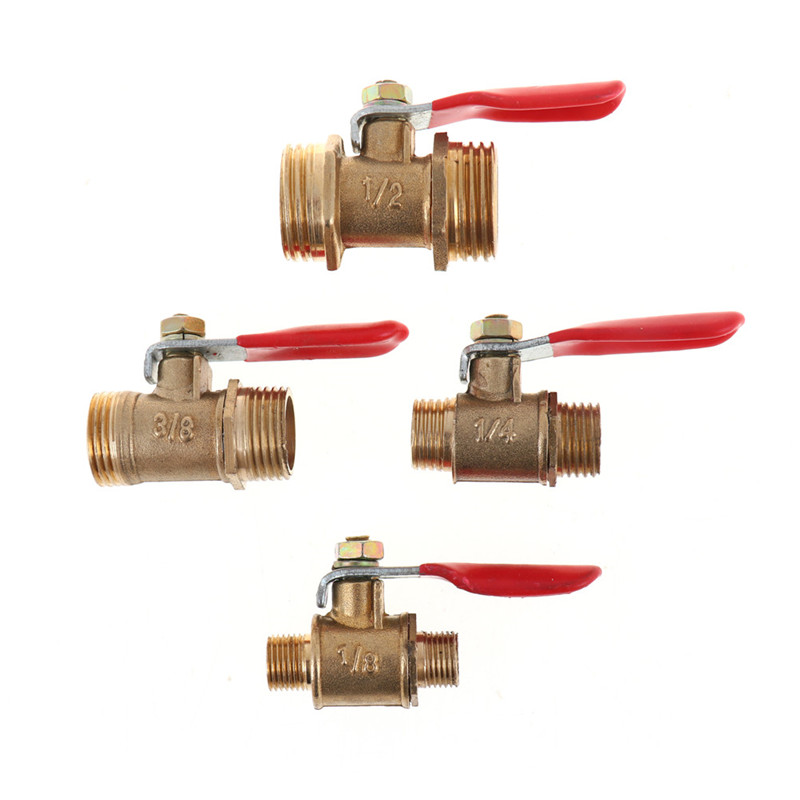 WED Brass Ball Valve 1/8" 1/4" 3/8" 1/2" Male to Male BSP Thread with ...