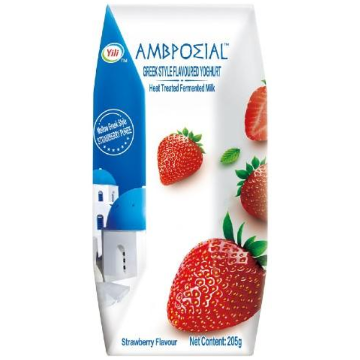 แอมโบรเชียล กรีกโยเกิร์ตพร้อมดื่ม รสสตรอเบอร์รี่ 205 กรัม - Greek yoghurt Strawberry 205g ...