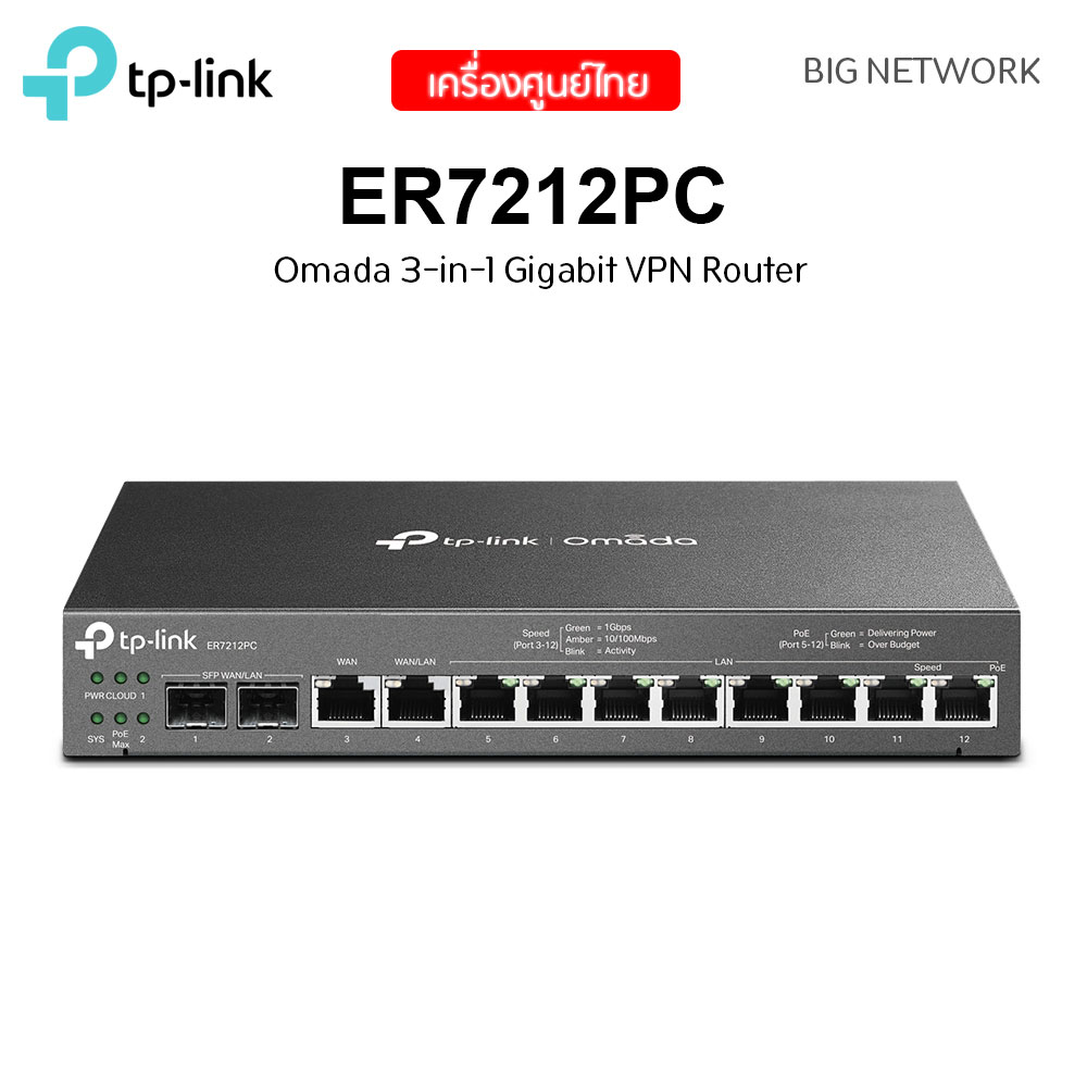 TP-LINK ER7212PC Omada 3-in-1 Gigabit VPN Router - BIG NETWORK - ThaiPick