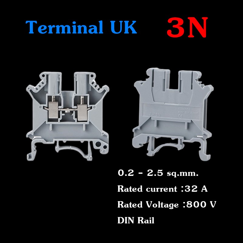 เทอร์มินอล UK-3N 32A 800V เทอร์มินอล UK Terminal Block BUK 3N | Lazada ...
