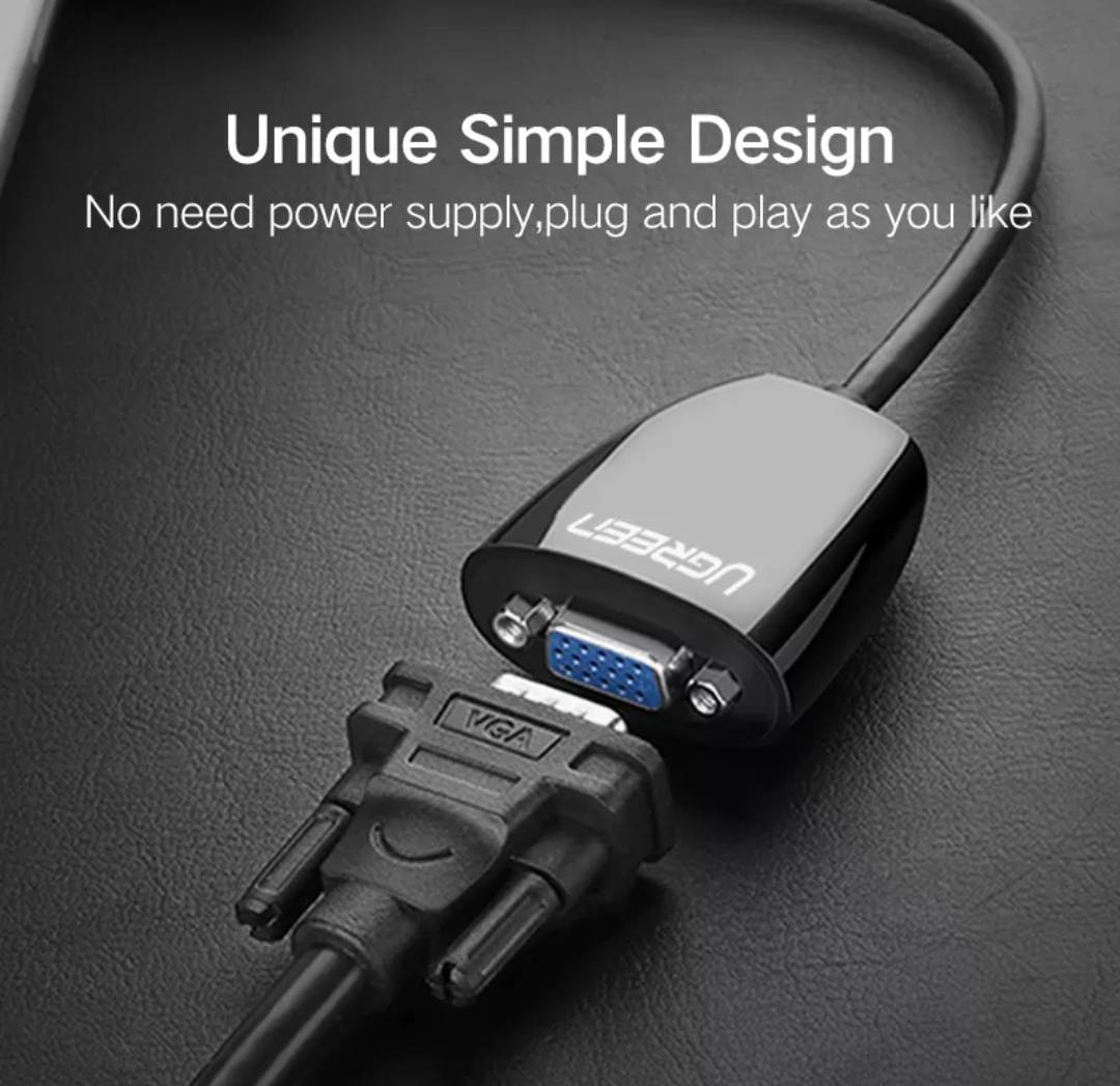 UGREEN รุ่น 40253 อะแดปเตอร์แปลงสัญญาณ HDMI (M) to VGA (FM) สายยาว 25cm ...