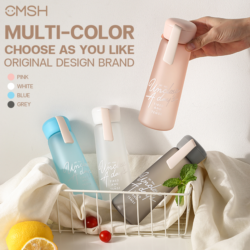 CMSH ขวดน้ำพลาสติก กระบอกน้ำพกพาน้ำหนักเบา เหมาะสำหรับการเดินทาง water bottle 450ml - TKK ...