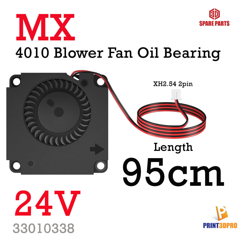 MX 4010 Blower Fan 24V Oil Bearing Cable Length 20cm , 95cm XH2.54 2pin ...