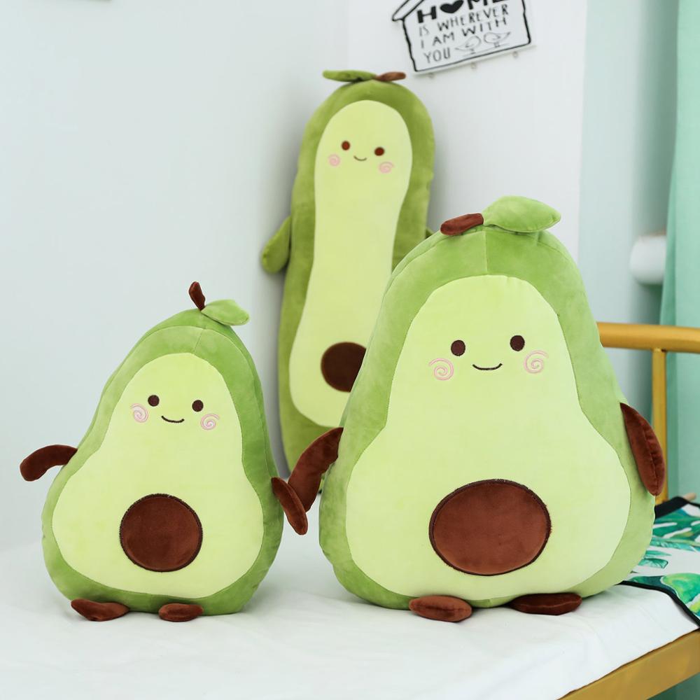 45~95cm Happy Stuffed Green Avocado Doll Long Plant Fruit Pillow Ultra ...